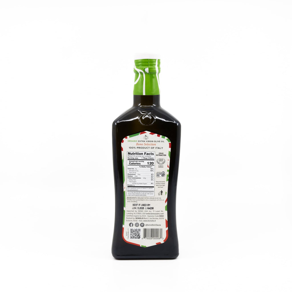 Bono 100% Italian Organic Extra Virgin Olive Oil, 16.9 fl oz – Made In ...