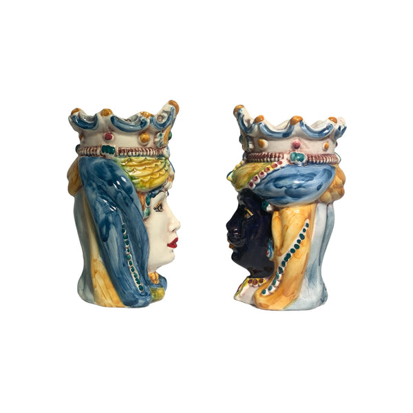 Couple of Teste Di Moro Emiri With Crown, height 13cm – Made In Eatalia