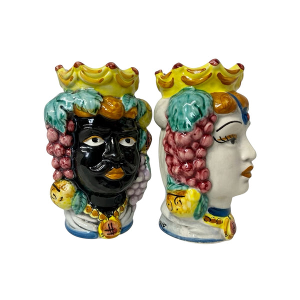 Couple Teste di Moro Classic With Crown and Fruit height 13cm – Made In ...